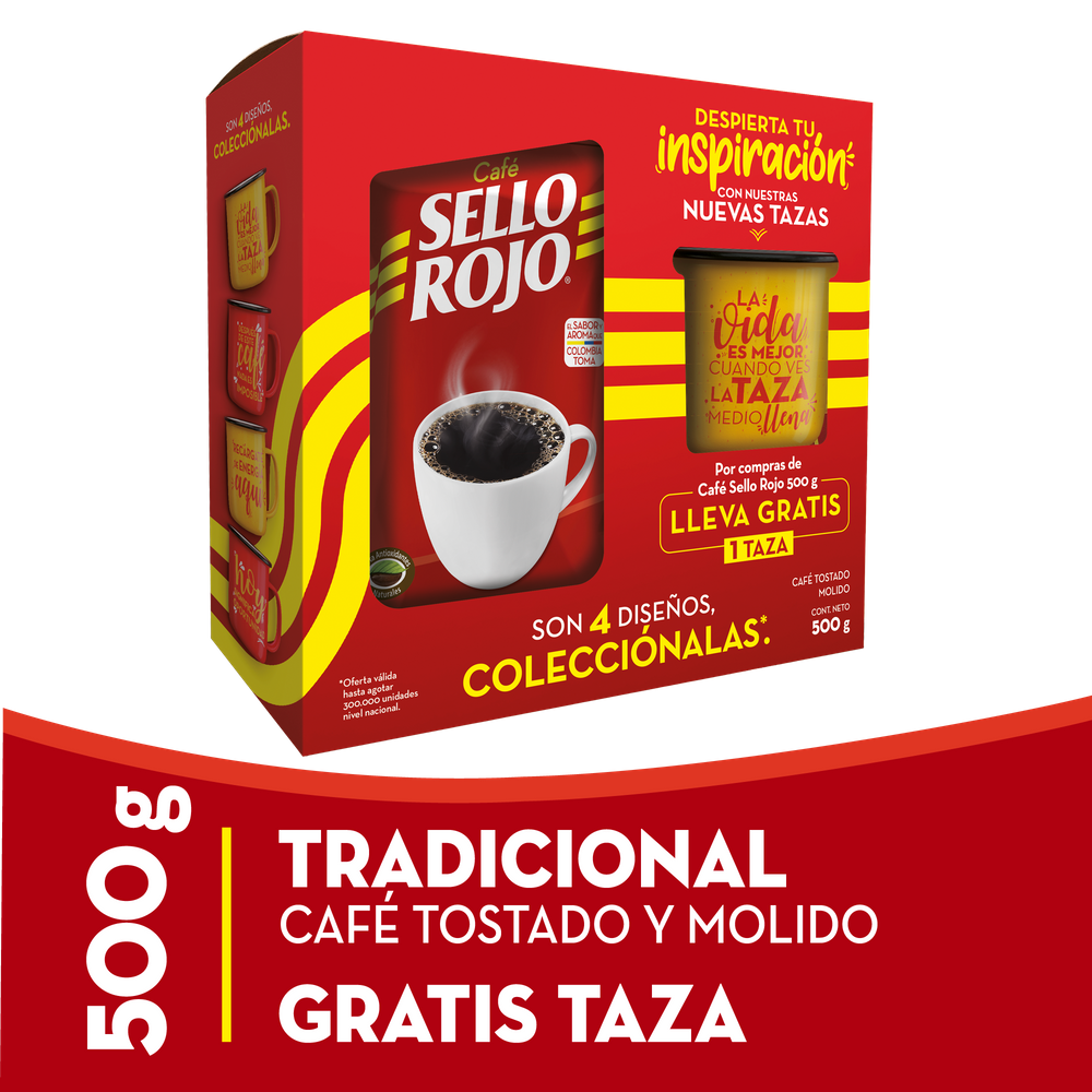 Cafe Sello Rojo Tradicional 500Gr Gratis Taza | SuperBooM